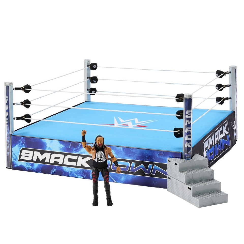 WWE Smackdown Real Scale Wrestling Ring Playset w/ Jacob Fatu Ultimate ...
