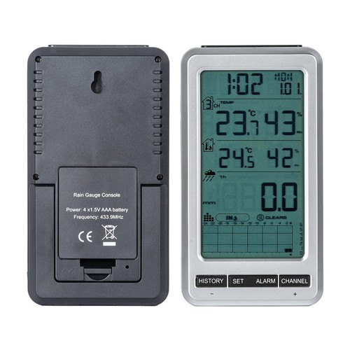 Rain Gauge Rainfall History Digital Display Temperature Rain Meter ...
