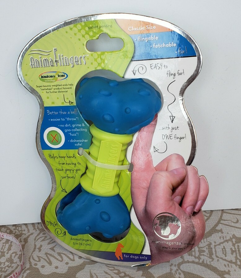 Animaflingers Blue Classic Size Dog Toy Bone Chew Throw Fetch 5 ...