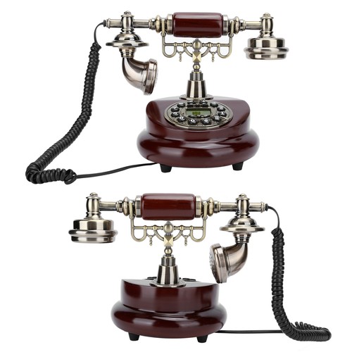 Retro Style Resin Telephone Rotating Dial Handset Desktop Landline For ...