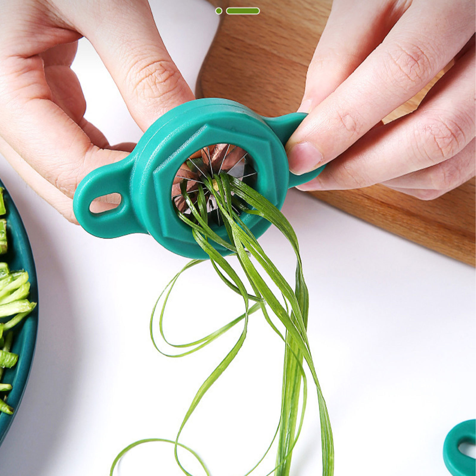 Scallion Slicer Shredder Plum Blossom Stainless Steel Spring Green ...