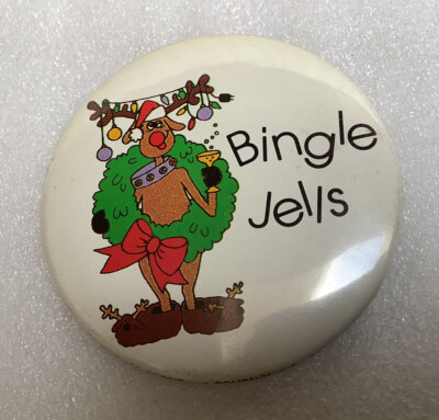 Vintage 1987 Russ Berrie “ Bingle Jells “ Humor Christmas Pinback Lapel ...