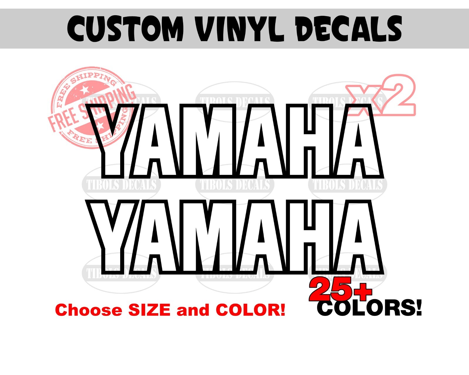 2x YAMAHA Outline Decals YAMAHA Sticker (1 set) Helmet Bike ATV PWC Jetski UTV | eBay