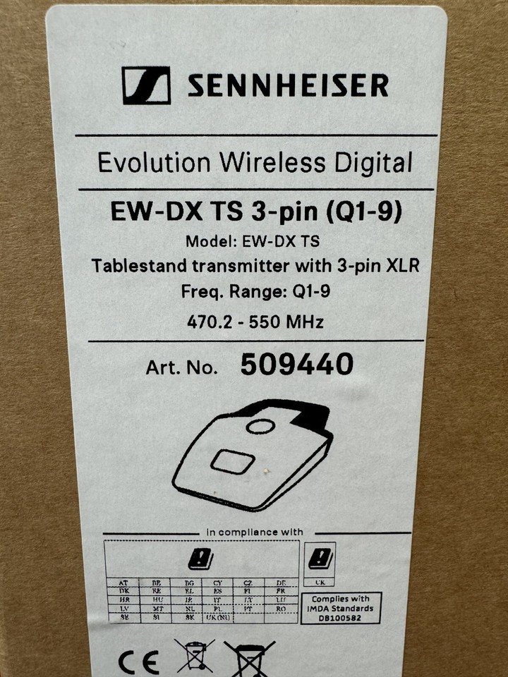 Sennheiser EW-DX TS 3-Pin Q1-9 Digital Wireless Tablestand Transmitter (No Mic) | eBay