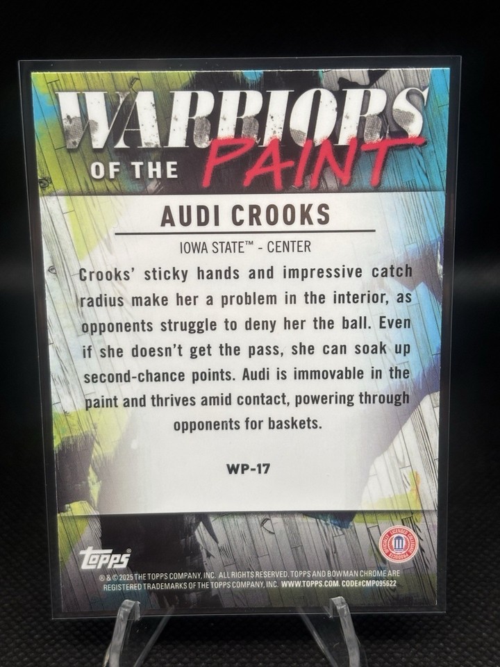 2024-25 Bowman Chrome University Audi Crooks #WP-17 Warriors of the ...
