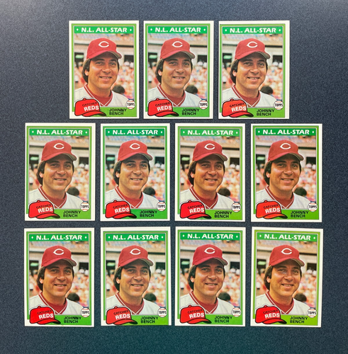 Eleven (11) count lot of 1981 Topps #600 Johnny Bench - Reds | eBay