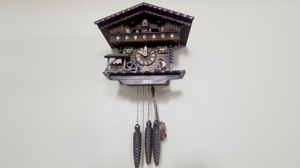 Cuckoo Clock Wood Features a Cuckoo Bird Emerges To Make A “cuckoo ...