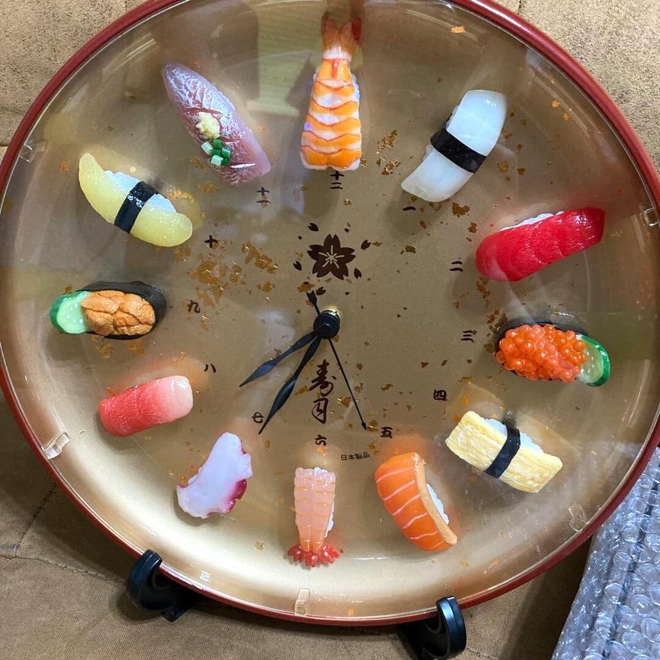 Sushi Clock Premium Handmade Japan Food Sample Realistic Wall Desk ...