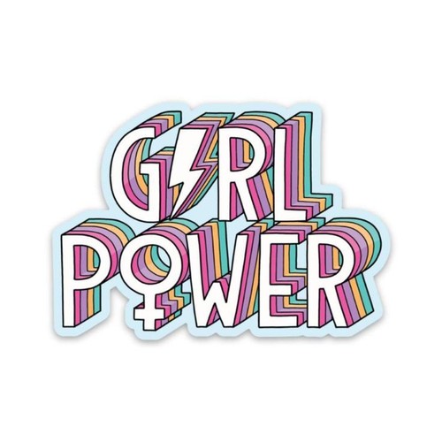 Girl Power Woman Lady Sticker - Funny Cool Water Resistant Fade Proof ...