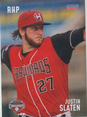 2021 Hickory Crawdads Justin Slaten RC Rookie Texas Rangers | eBay