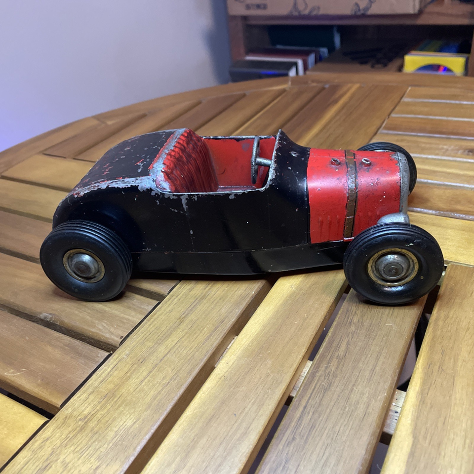 Vtg Orig. Ford Roadster All American Prod Co Hot Rod Tether Car Black ...