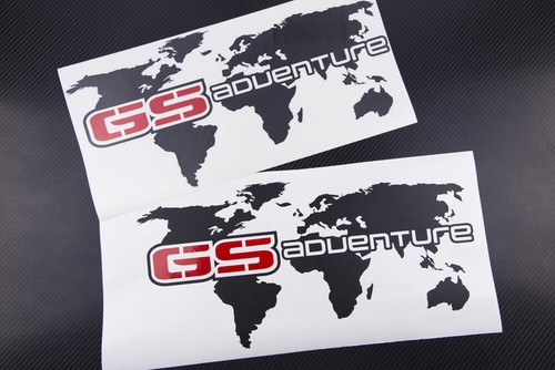 2x BMW GS Adventure Side Panniers World map stickers decals R1200 R1250 ...