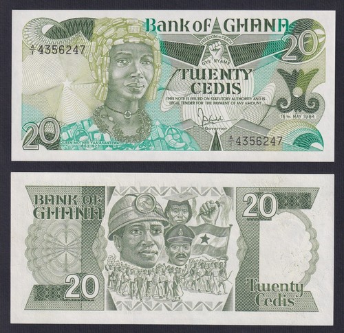 Ghana 20 Cedis Banknote 1984 P.-24a FDS/UNC | eBay
