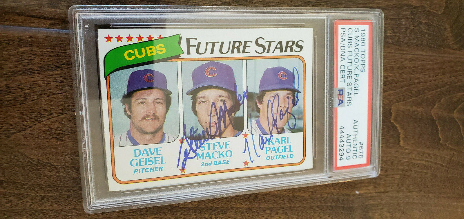 1980 TOPPS DUAL SIGNED AUTO CUBS ROOKIE CARD STEVE MACKO PAGEL # 676 ...