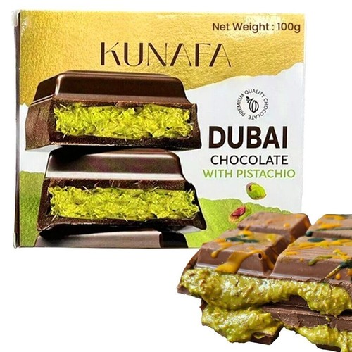 NEW Dubai Chocolate Pistachio Kunafa Bar Viral (Inspired) 100 grams ...