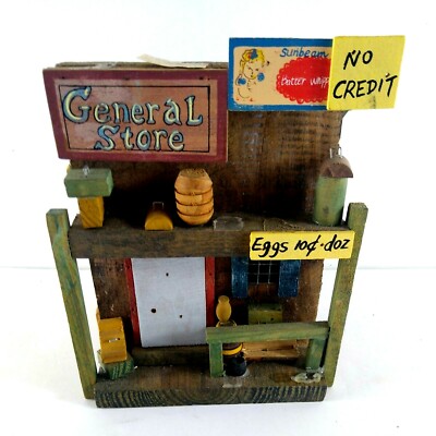 Rustic Primitive General Store For Model Village Train Country Folk Art ...