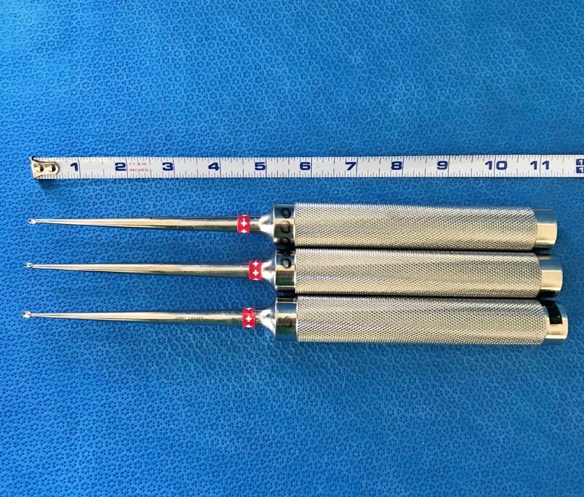 Lot of 3 Jarit 240-175/6/7 Cobb Oval Cup Straight Bone Curettes, 0/00 ...