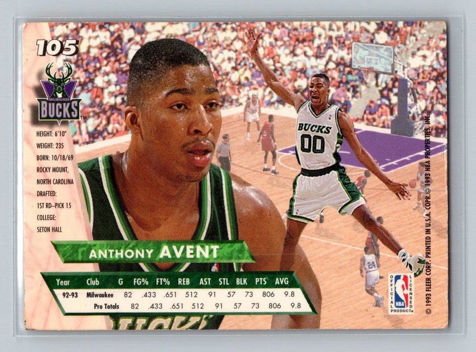 1993-94 Ultra #105 Anthony Avent | eBay