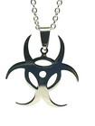 Biohazard Pendant Necklace Stainless Steel 22" Chain Symbol Anarchy ...