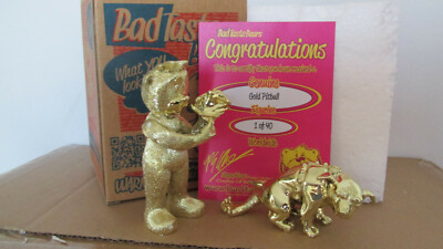 RARE!!! "" PITBULL - GOLD "" BNIB Bad Taste Bear 1 OF 40 Worldwide ...