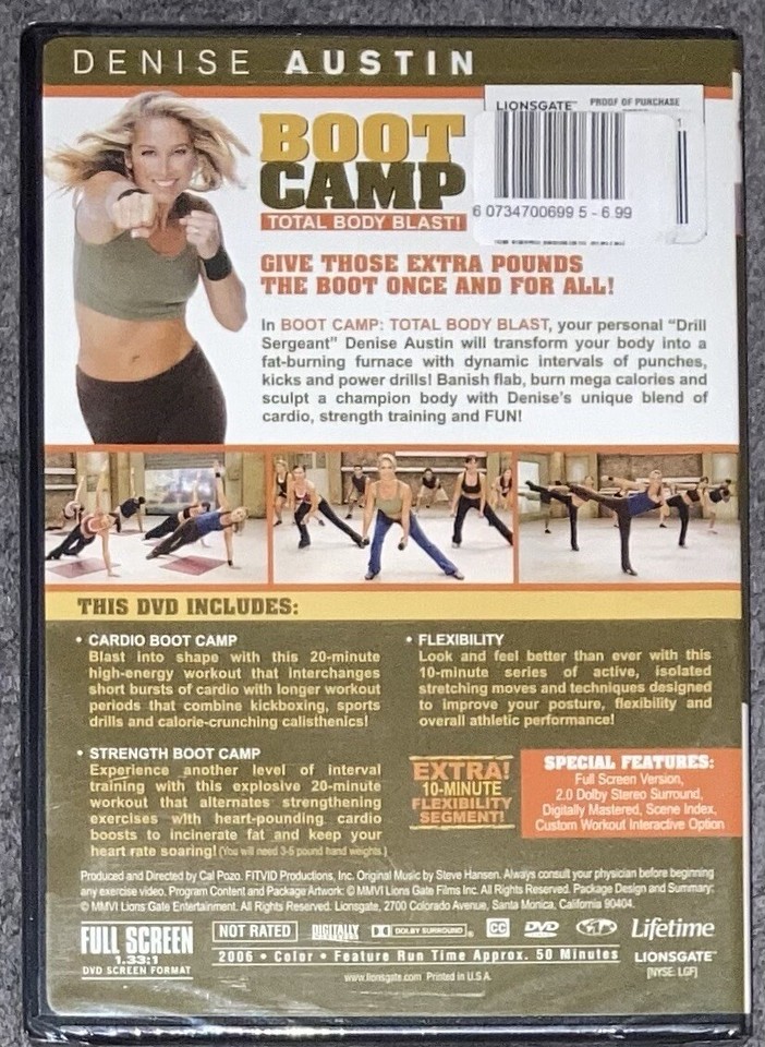 Denise Austin Boot Camp DVD Total Body Blast Exercise Cardio Strength ...