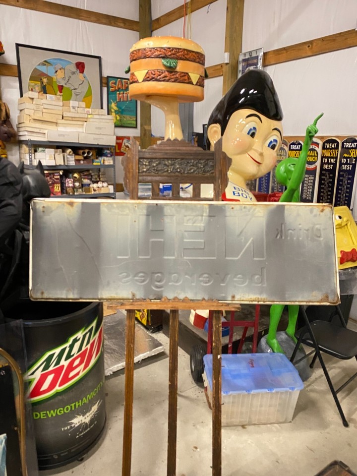 Vintage Original Patina Nehi Sign 54" x 18" SODA COLA GAS OIL | eBay