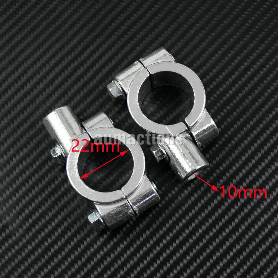 1 Pair Universal Motorcycle Handlebar Mirror Mount 10mm 7/8" Aluminum Clamp | eBay Australia