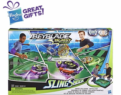 Beyblade Burst Turbo Slingshock Cross Collision Battle Set New ...