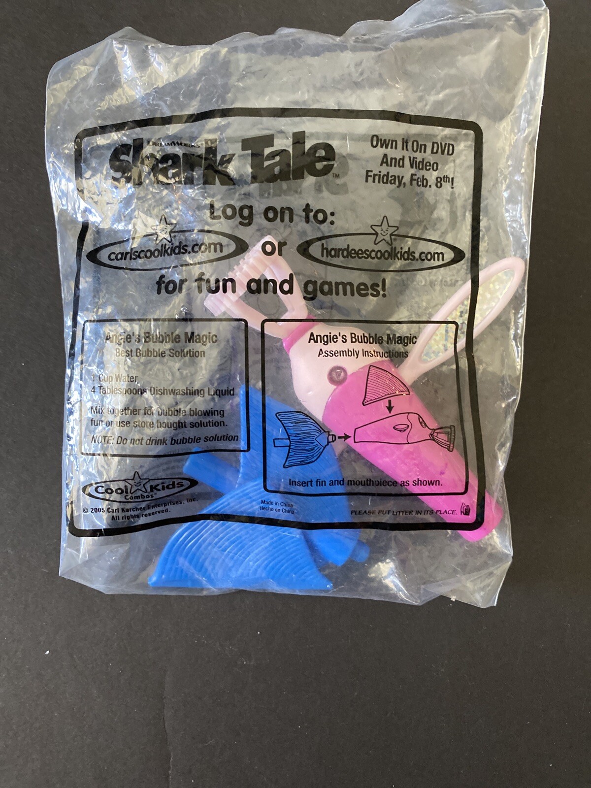 Hardees Carl's Jr Cool Kids Dream works Shark Tale Angie’s Bubble Magic ...