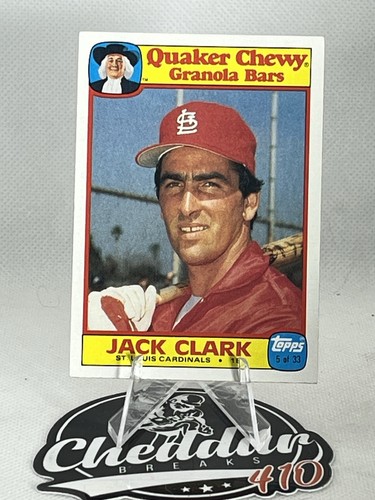 1986 Topps Quaker Chewy Granola Bars Jack Clark #5 St. Louis Cardinals ...