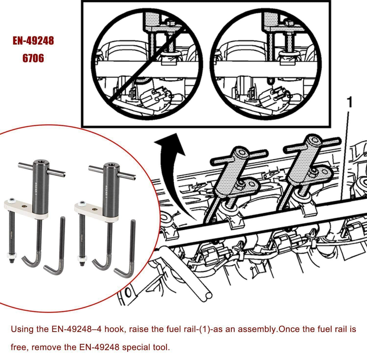 Fuel Injector Rail Assembly Remover Tool 6706 EN-49248 For Chevy GMC ...