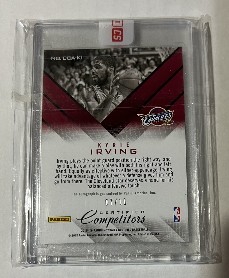 2015-16 Panini Totally Certified Basketball Kyrie Irving Auto Card 7 / ...