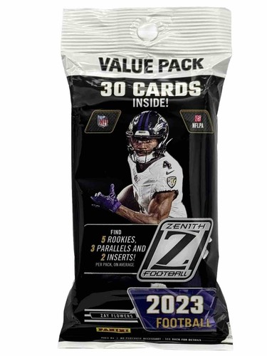 Panini ZENITH FOOTBALL 2023 NFL Trading Cards 30 Card Value Packs NEW ...