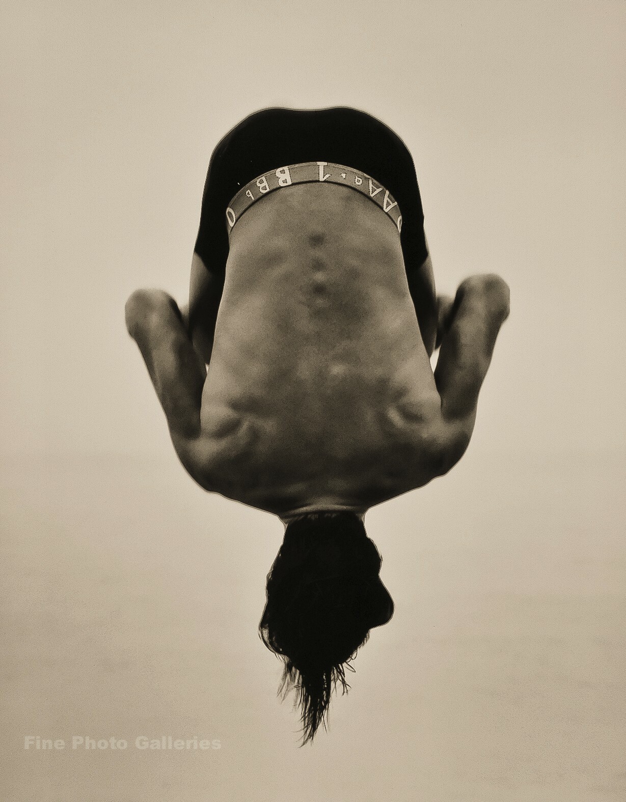 1987 Vintage HERB RITTS Semi Nude Male Mid Air Backflip Quadtone Photo ...