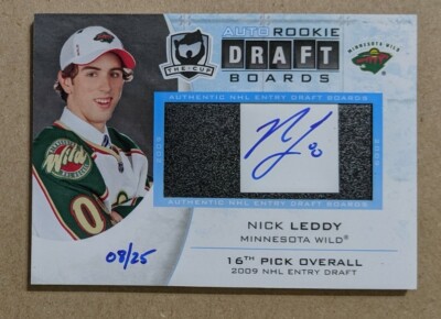 2010-11 THE CUP AUTO DRAFT BOARDS #DBNL NICK LEDDY #'D 8/25 AUTOGRAPH ...