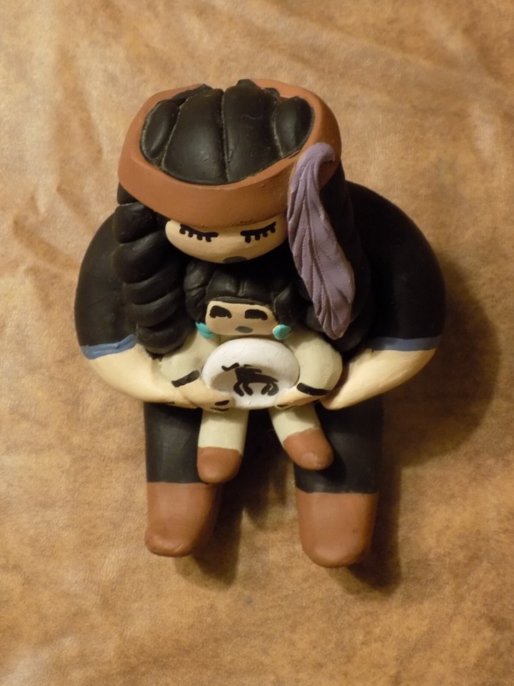 Mother & Child Storyteller Pottery Figurine by New Mexico Potter Jeri Jones 1993 | eBay