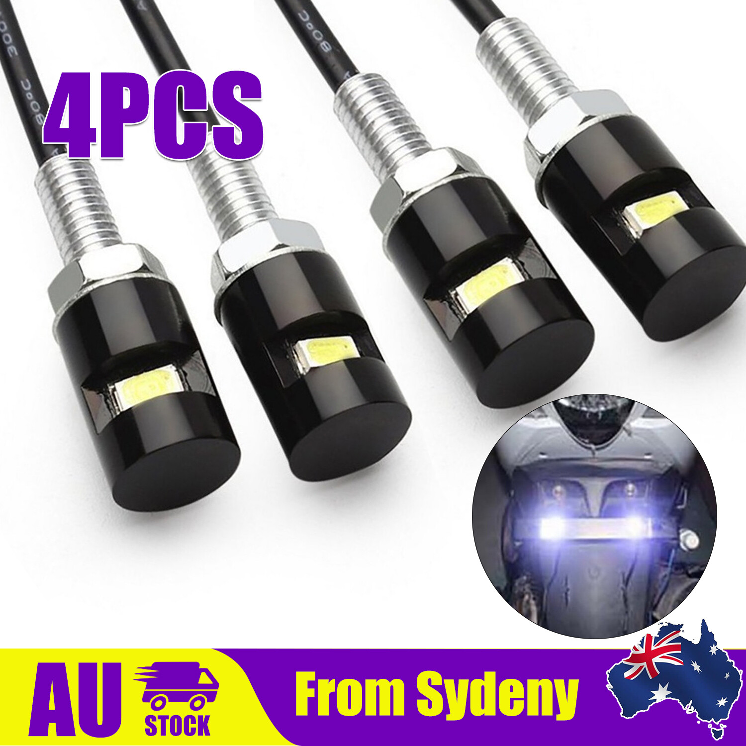 4X LED License Number Plate Light Screw Bolt Bulbs SMD For Car ...