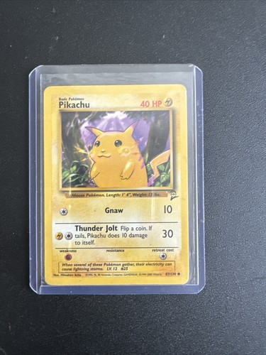 Pikachu Gnaw Pokemon Card 87/130 40 HP Type 2 Base Ck Mark Super Rare ...