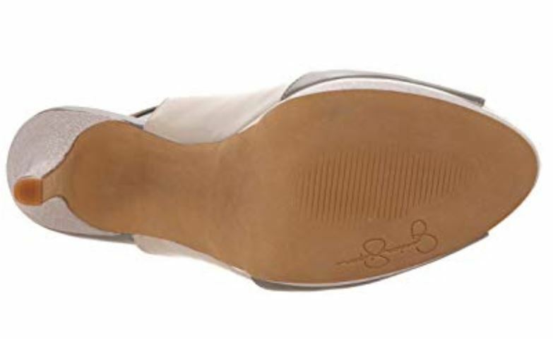 Jessica Simpson Elso Clapton Grey Patent Leather Peeptoe Sandal Heel 8 ...