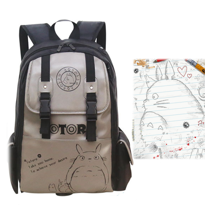 Anime My Neighbor Totoro PU Leather Backpack Boy Girl School Bag ...