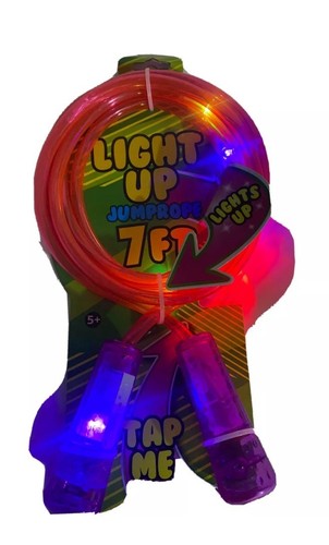Set of 5 Kids’ Light Up 7' Long Jump Rope 2 Light Settings Fitness Neon ...