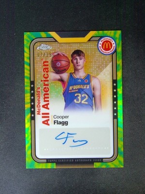 2024 Topps Chrome Mcdonald's Cooper Flagg Auto Green Refractor /25 | eBay