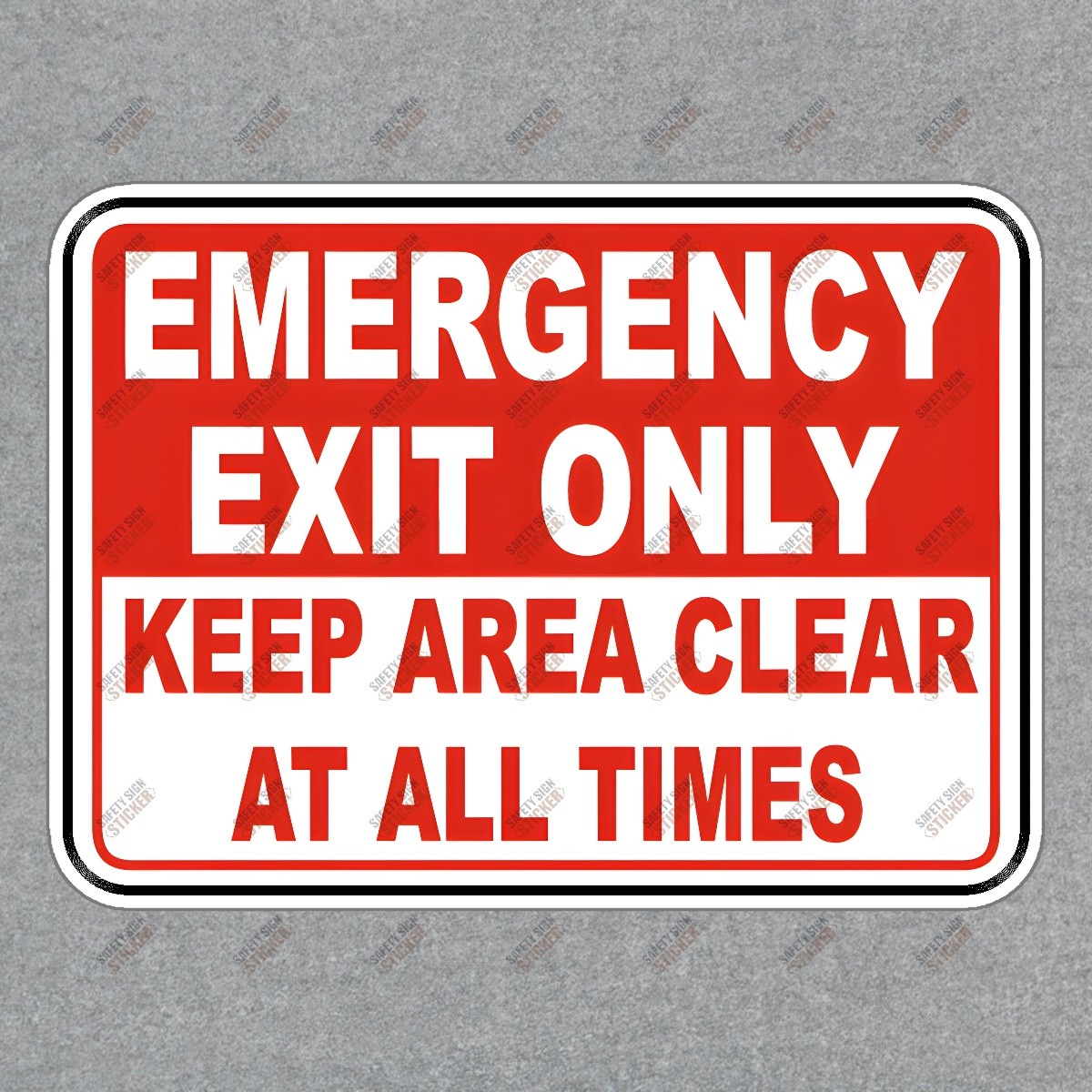 Emergency Exit Only Safety Sign Sticker Keep Area Clear OSHA Compliant ...