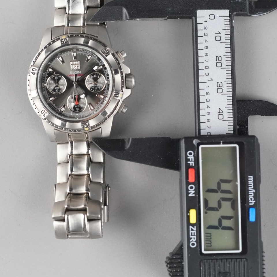 ELGIN Titanium Vintage Chronograph Diver FK-1130-E Men's 40mm Watch New ...