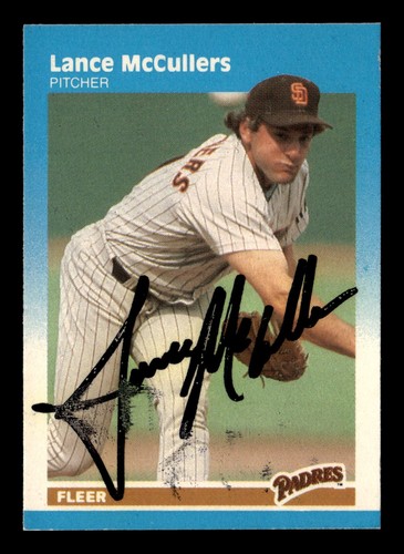 1987 Fleer Classic Miniatures Lance McCullers #68 Padres AUTOGRAPH ON ...