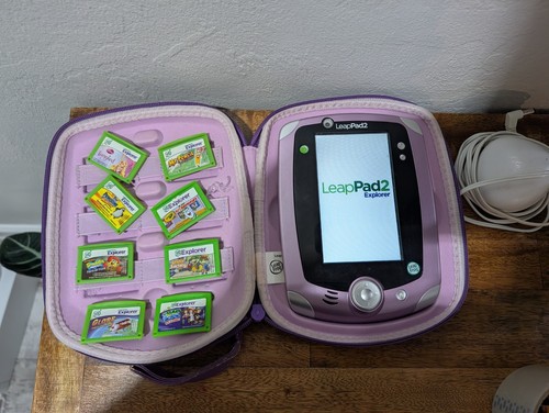 LeapFrog Leap Pad 2 Kids Tablet, Purple Carrying Case, 8 Games READ ...