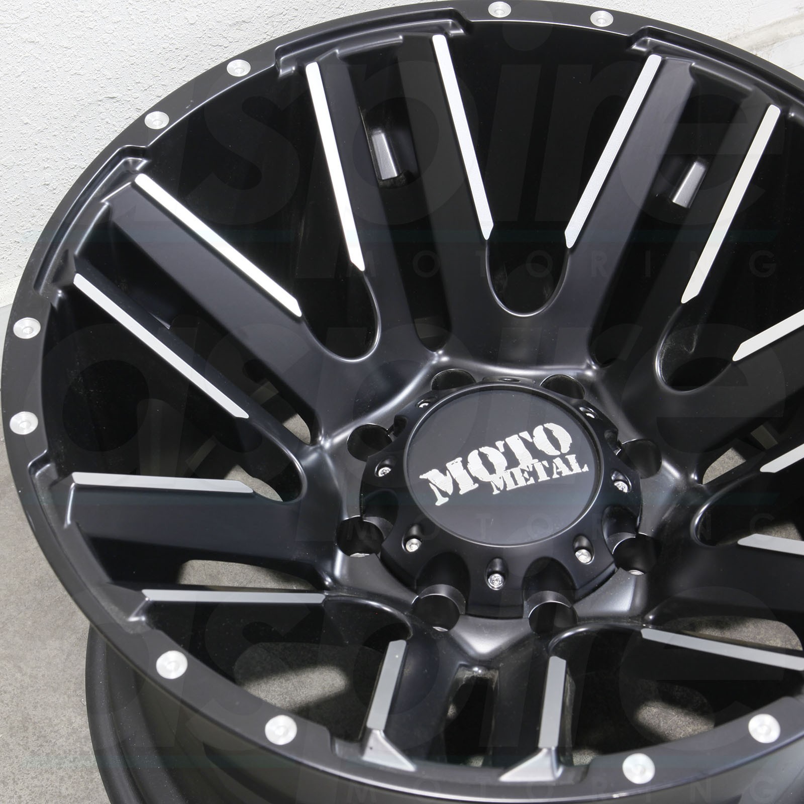 20x10 Satin Black Machine Wheels Moto Metal MO978 Razor 5x5.5/5x139.7 ...