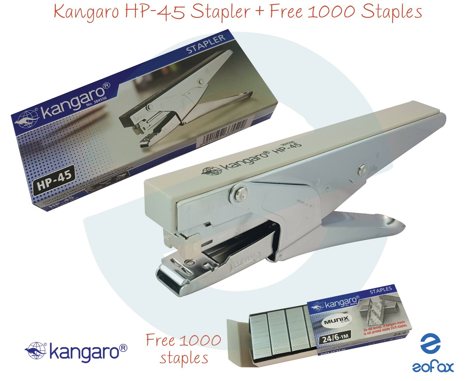 KANGARO HP-45 Stapling Pinning Stapler - 30 Sheets Stapling + 1000 ...