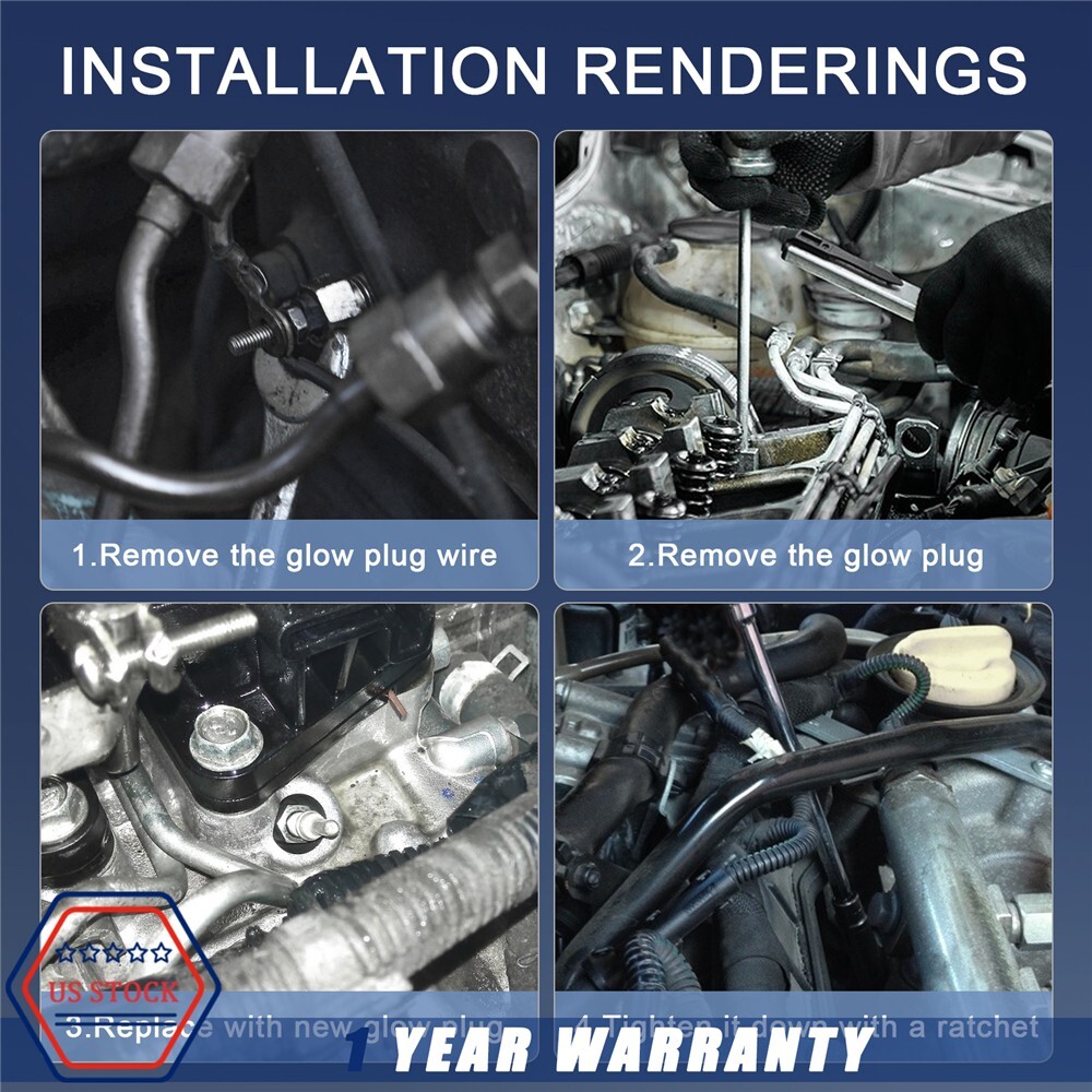 8 Pcs Glow Plug 12639701 For Silverado Sierra Duramax 6.6L GM LMM LML ...