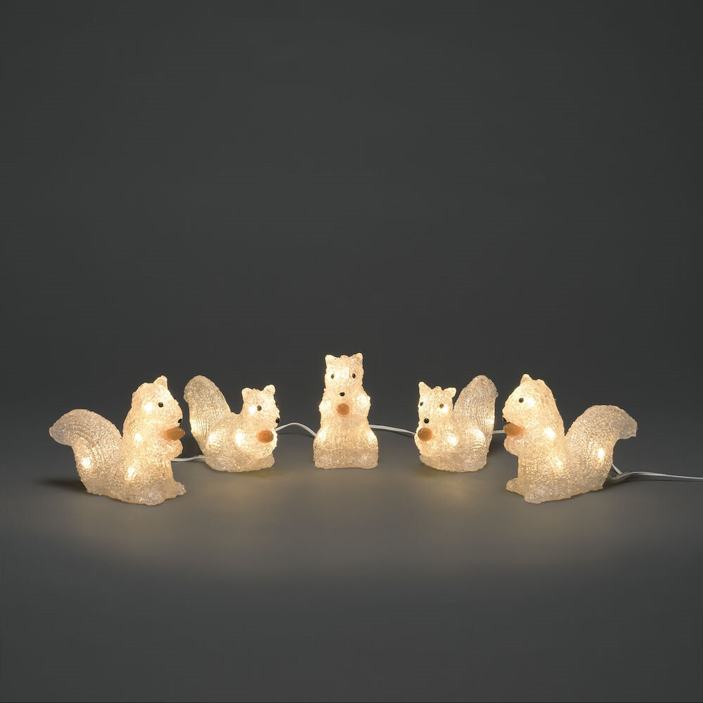 Konstsmide LED Acrylic Squirrel 5 Piece Set Christmas Display squirrels ...